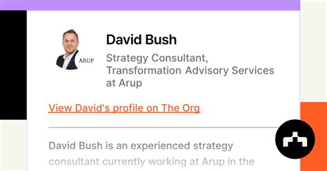 David Bush Strategy Consultant Transformation Advisory Services At Arup The Org