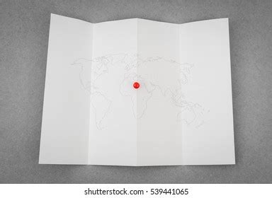Paper Folded World Map Red Pin Stock Photo 539441065 Shutterstock