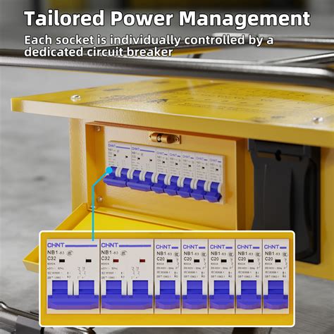 50a 125250v Temporary Power Box Gfci And Circuit Breaker Protected
