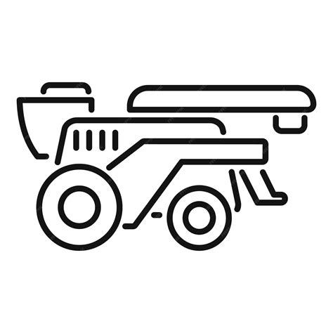 Premium Vector Smart Farm Combine Harvester Harvesting Crops Line Icon