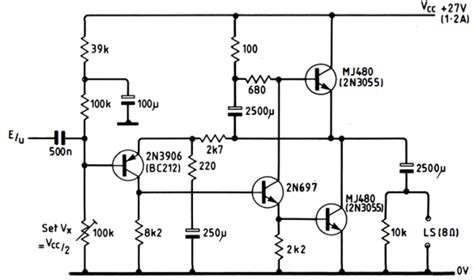 Simple Class A Amplifier Circuit The Basic Configuration Of A Class A