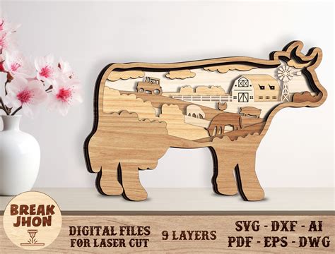 Cow Farm Laser Cut File Svg · Creative Fabrica