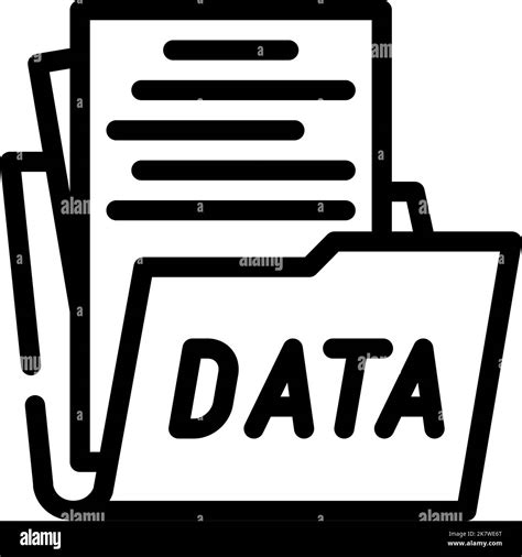 Data Folder Line Icon Vector Illustration Stock Vector Image And Art Alamy