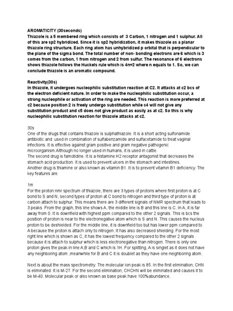 Thiazole Pdf Chemical Bond Aromaticity