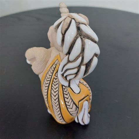 Vintage Artesania Rinconada Unicorn Figurine Art Clay Retired Uruguay Pottery Yellow Etsy