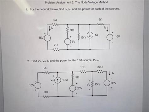 solved problem assignment 2 the node voltage method 1 for
