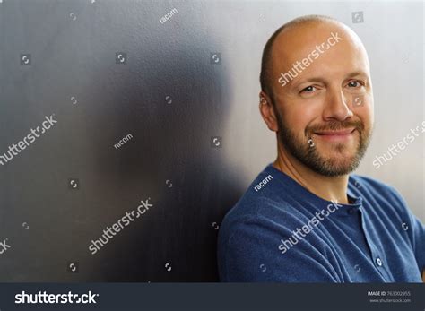 Attractive Middleaged Man Goatee Beard Leaning Stock Photo Shutterstock