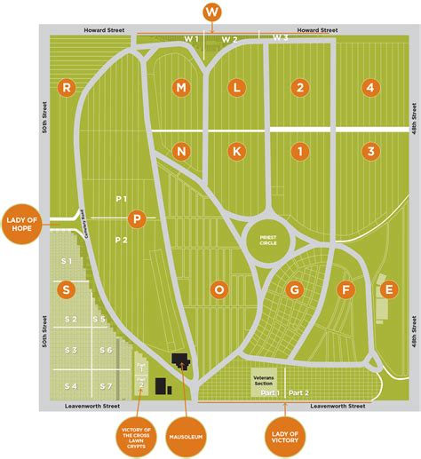 Holy Sepulchre Cemetery Map 0006 Section W 2 Holy Sepulchre Cemetery Map