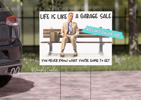 Funny Garage Sale Signs Forrest Gump Yard Sale Printable Garage Sale