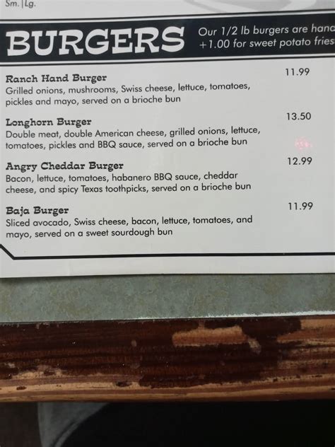 Menu At Ranch Hand Cafe Cleveland TX 321