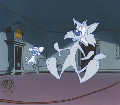 Tiny Toons Original Production Cel With Matching Drawing Furball And