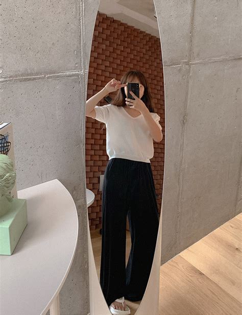 5컬러 비스코스 나일론혼방 담백브이 베이직반팔니트