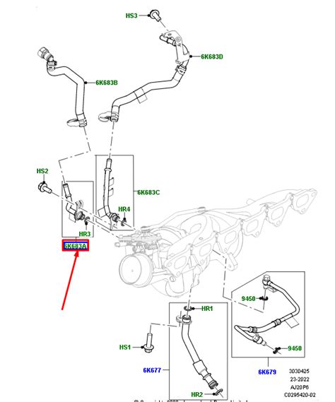 Land Rover Range Rover Iv L405 Turbocharger Coolant Line Lr121417 New