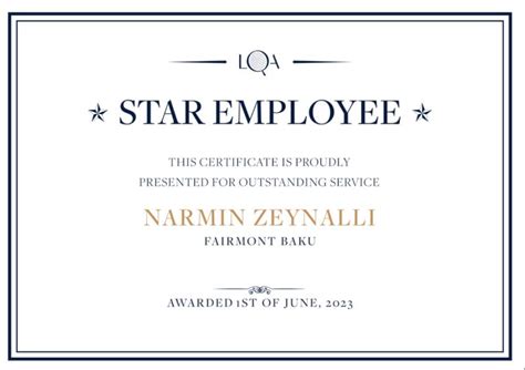 Certificate Is Presented By Leading Quality Assurance Audit Narmin Zeynalli