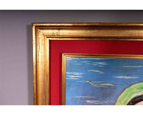 Pablo Picasso Reproduction With Gold Frame And Red Passe Partout