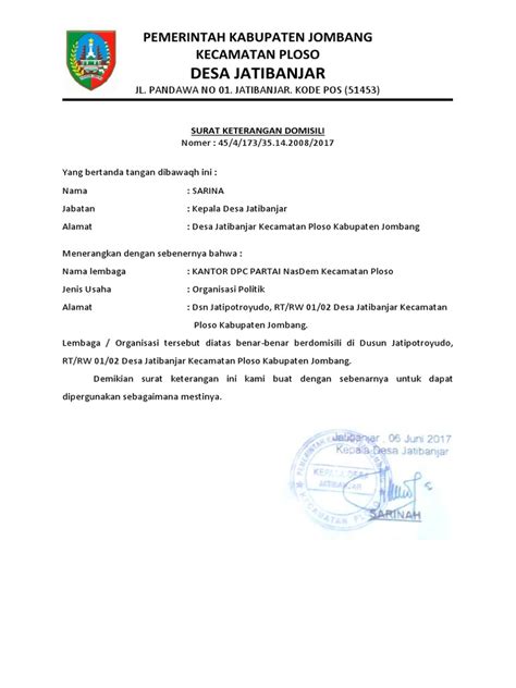 Contoh Surat Tugas Partai Politik Delinewstv