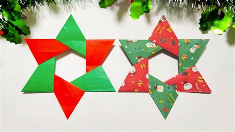 【折り紙】簡単なクリスマスリースの作り方 How To Make Paper Wreath花輪wreath花環화환christmas