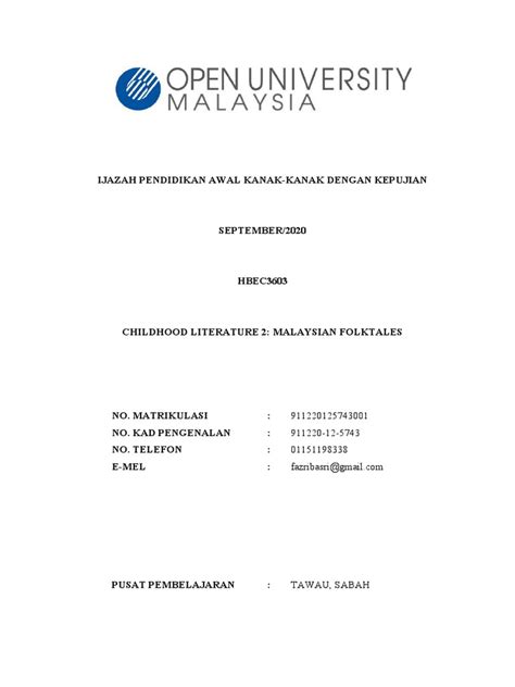 Assignment Sastera Pdf