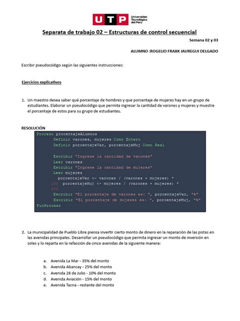 Tarea Semana 3 Algofrank Pdf Programación De Computadoras Ingeniería De Software