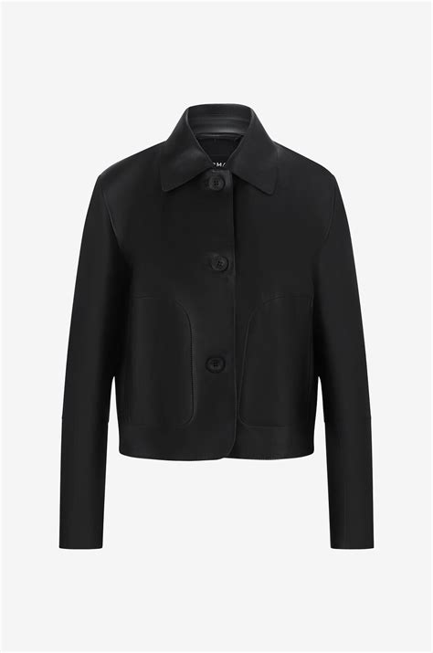 Emy Lamb Butter Lamb Leather Jacket Arma Black Bongénie