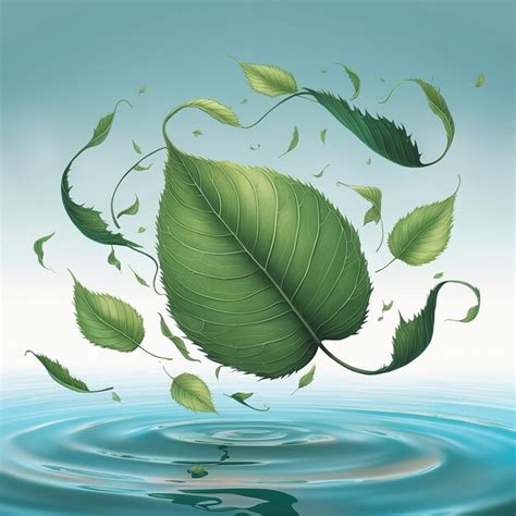 Green Floating Leaves Flying Leaves Green Leaf Dancing Air Simple Main