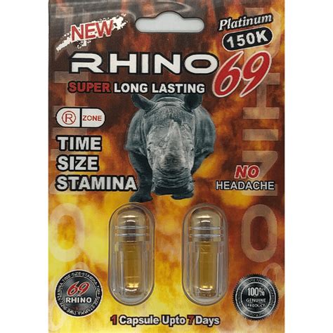 Rhino 69 Platinum 150k Sexual Enhancement Capsules 2 Ct Delivery Or