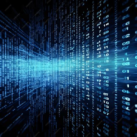 Premium Ai Image Blue Digital Binary Data On Computer Screen Background