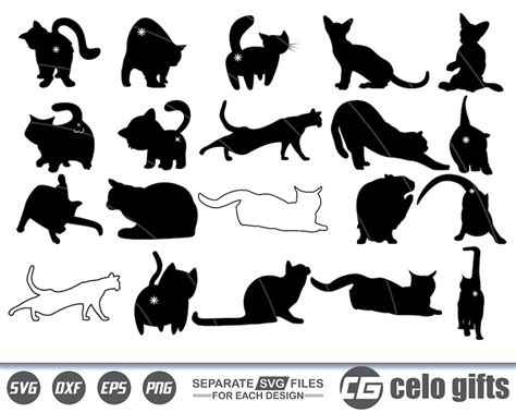 Cat Butt Svg Cat Butt Vector Cricut File Clipart Silhouette