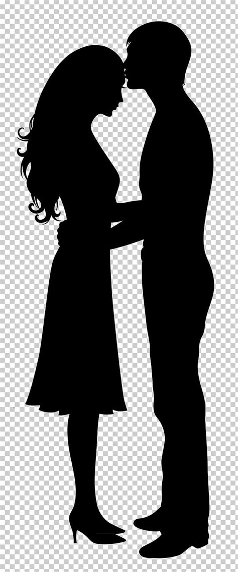 Silhouette Couple Png Black Black And White Cartoon Cartoon Couple