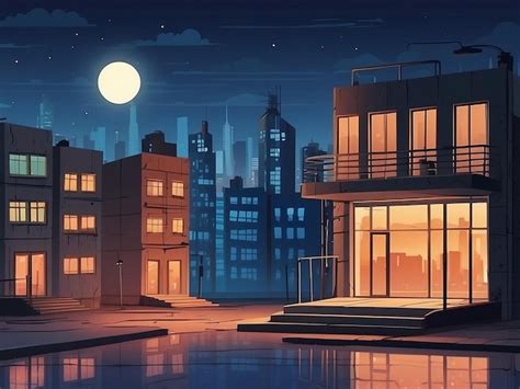 Premium Photo Concrete City With Attic During Twilight Cartoon City