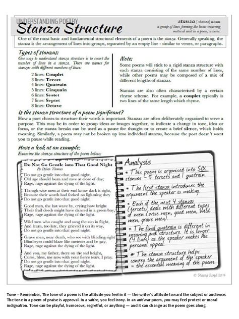 Stanza Structure Activity Pdf