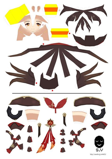 Genshin Impact Barbara Paper Model Paperized Crafts I