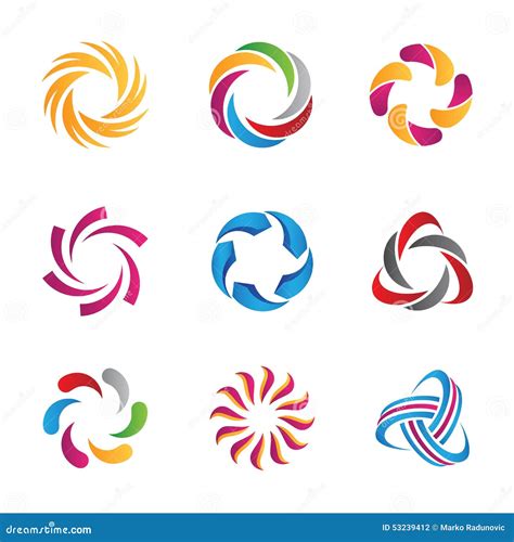 abstract loop logos and icons template stock illustration