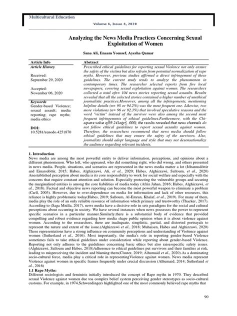 Analyzing The News Media Practices Concerning Sexual Exploitation Of