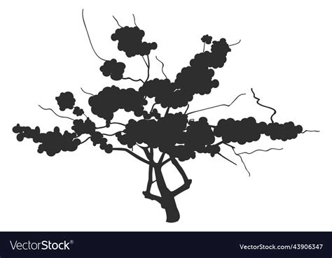 Garden Plant Silhouette Black Fruit Tree Symbol Vector Image