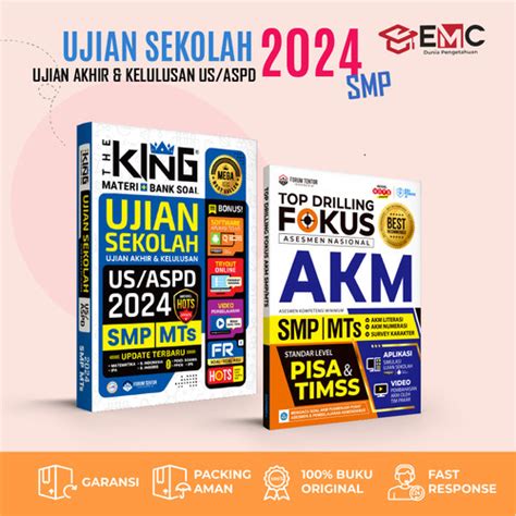 Jual BUKU AKM SMP THE KING MATERI BANK SOAL UJIAN SEKOLAH ASPD ASPD SMP Kab