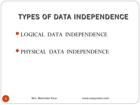 Architecture Of Dbms And Data Independence Ppt