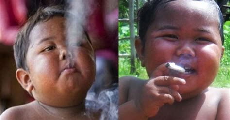 Bebê que fumava 40 cigarros por dia apareceu irreconhecível em programa