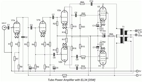 Tube Power Amplifier 35w Push Pull Diy Circuit