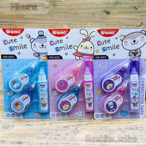 Weibo Cute Correction Tape And Correction Pen Set Wb 8302 Shopee Philippines
