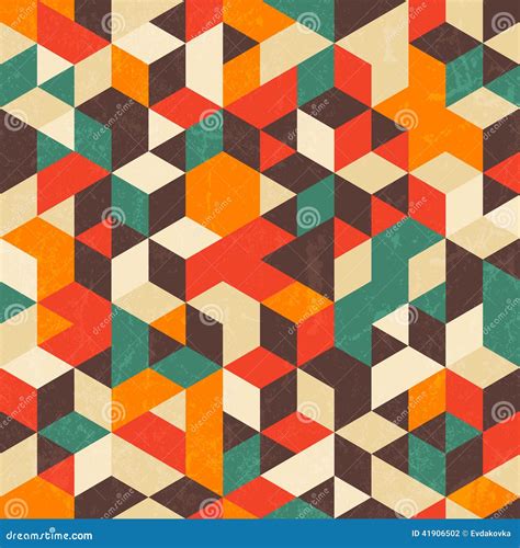 Retro Geometric Pattern With Grunge Texture Stock Vector