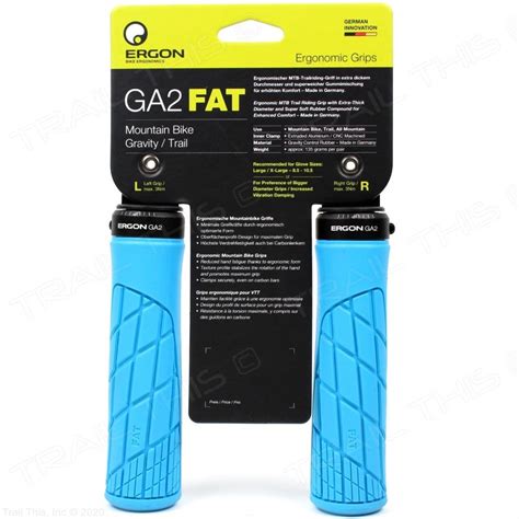 Ergon GA2 FAT Blue Large Ergo Lock On Handlebar MTB Bike Grips