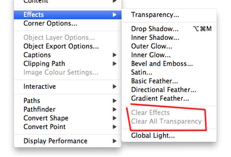 Adobe Indesign How To Turn Off Effects On Anchored Object That Are Nested From Textbox