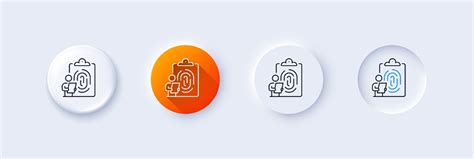 Fingerprint Clipboard Line Icon Finger Print Scan Sign Line Icons Vector Stock Illustration