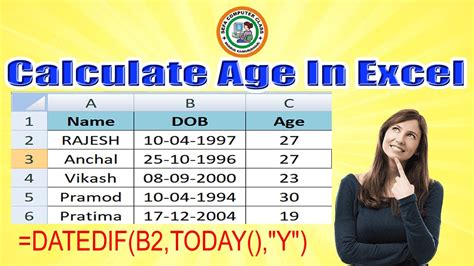 calculate age in excel shorts exceltips excel exceltutorial youtubeshorts youtube