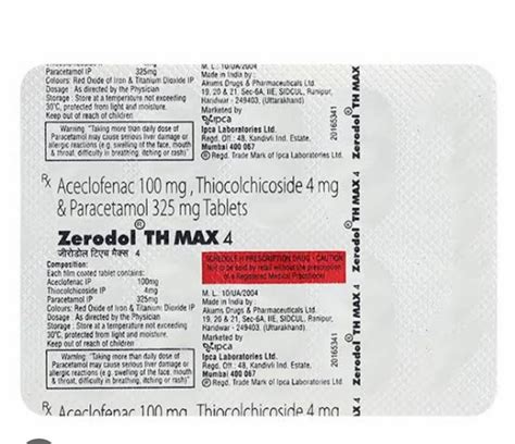 Zerodol Th Max Strength 425mg At ₹ 240 Stripe In Nagpur Id 2853048525597