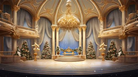 A Panoramic View Of The Nutcracker Ballet Stage Christmas Image Stock