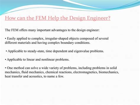 Introduction To Finite Element Analysis Ppt