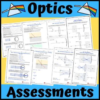 Optics Assessments Quizzes And Tests For Reflection And Refraction