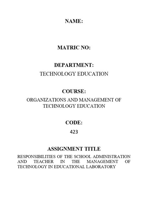 Assignment 22 Pdf Laboratories Teachers